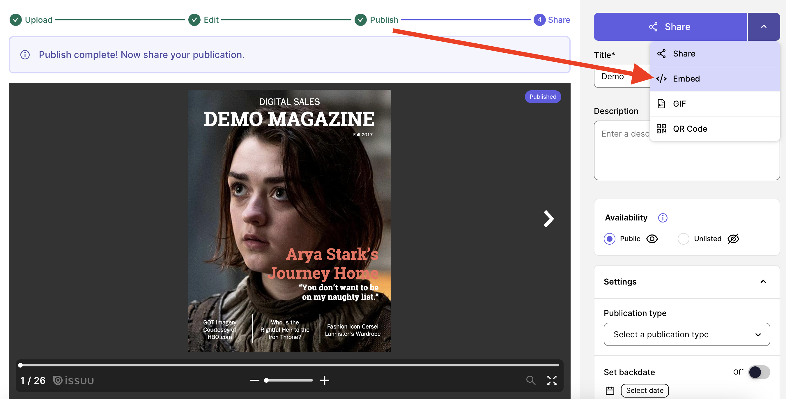Changing Flipping Direction of a Publication – Issuu Help Center