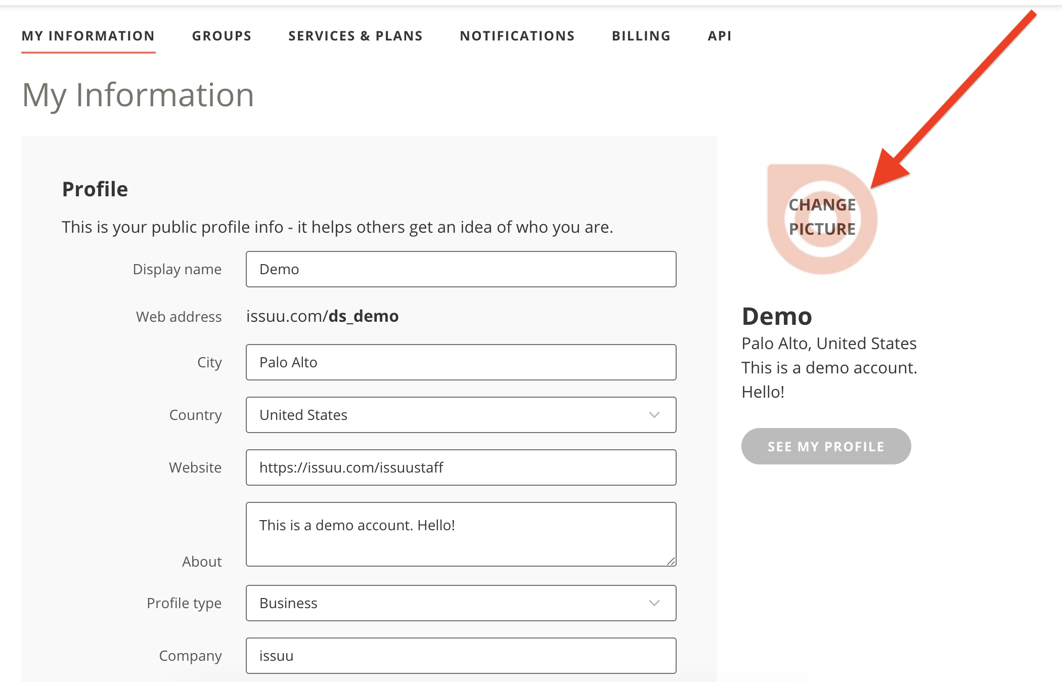 Add A Profile Picture To Your Account Issuu Help Center